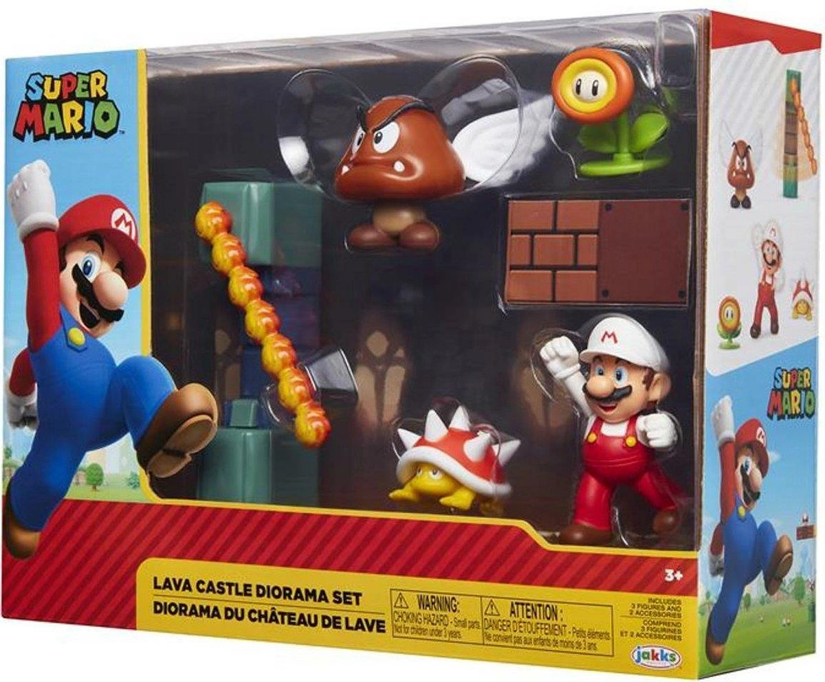 Nintendo - super mario diorama du château de lave