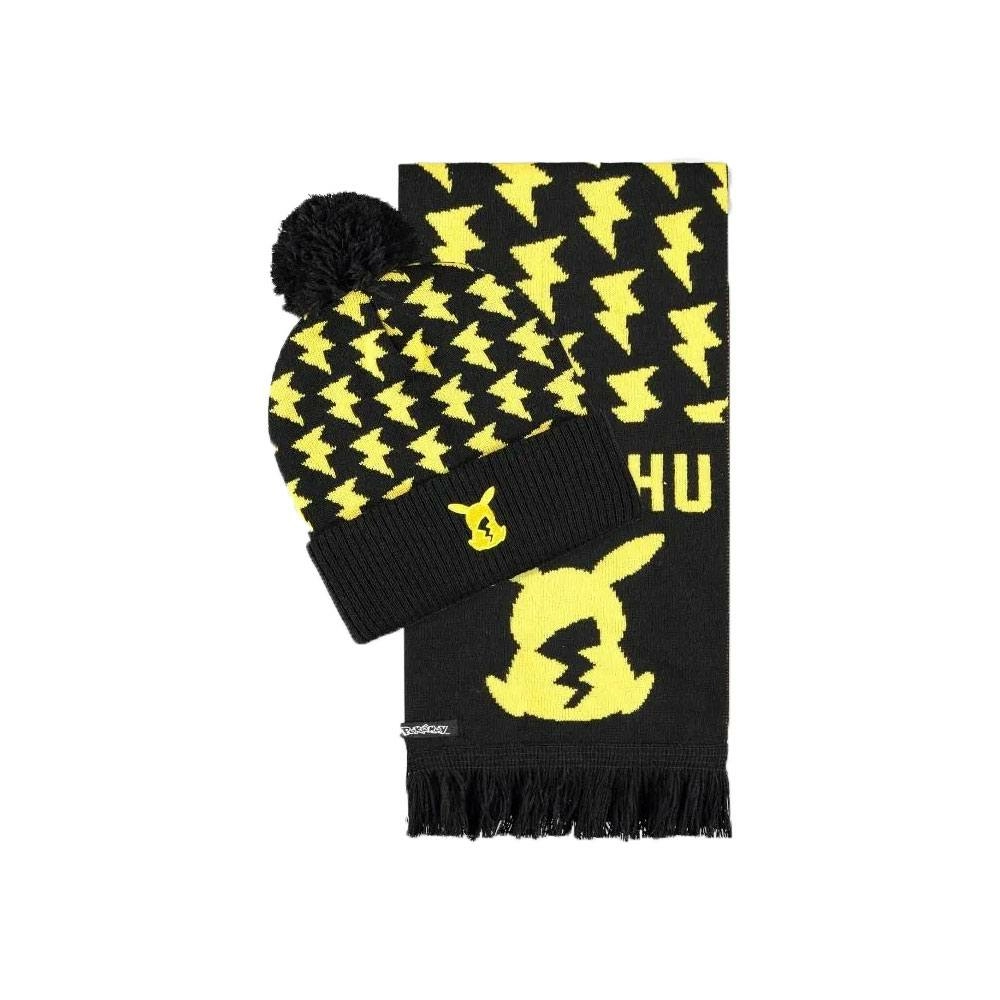 Pokémon set bonnet & écharpe pikachu bolt