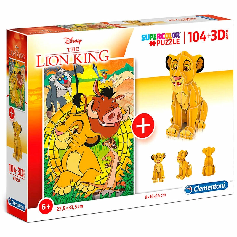 Disney - le roi lion - puzzle 104p + figurine puzzle 3d