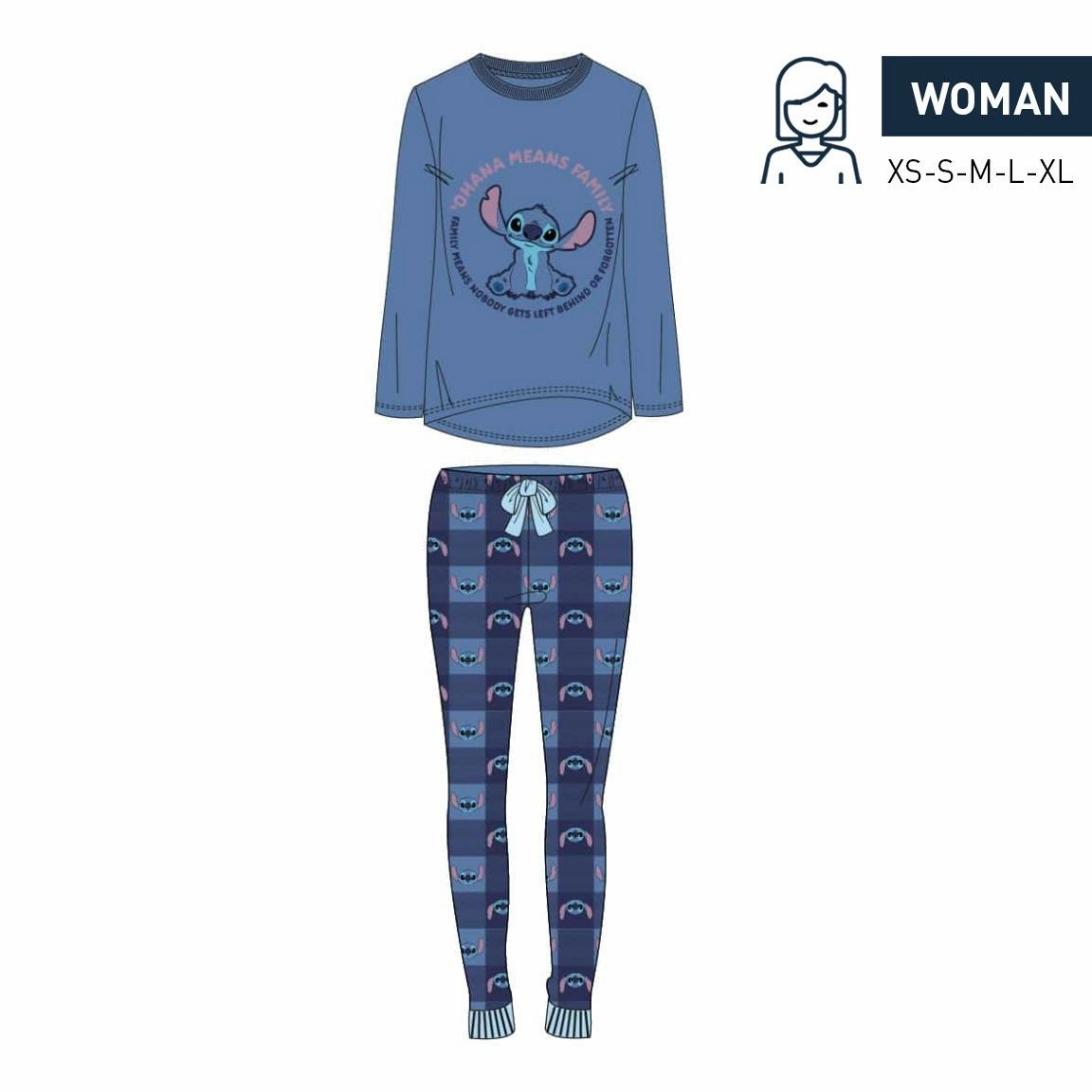 Lilo & stitch - pyjama femme en jersey - (s)