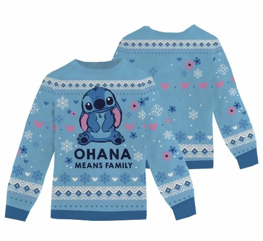 Lilo & stitch - ohana means family - pull de noël femme (m)