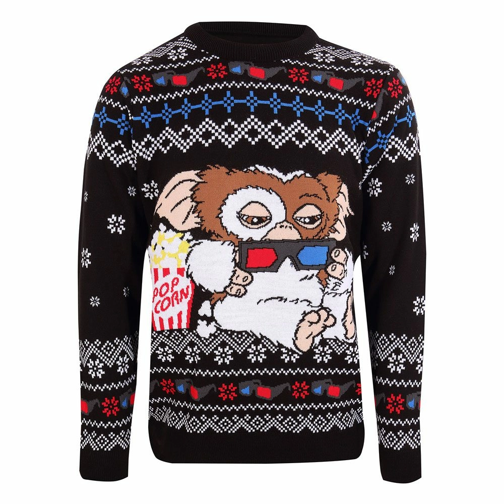 Gremlins sweatshirt christmas jumper gizmo popcorn (xl)