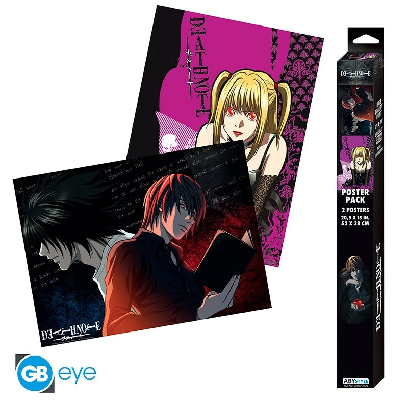 Death note - l vs light & misa - set 2 chibi posters '52x38'