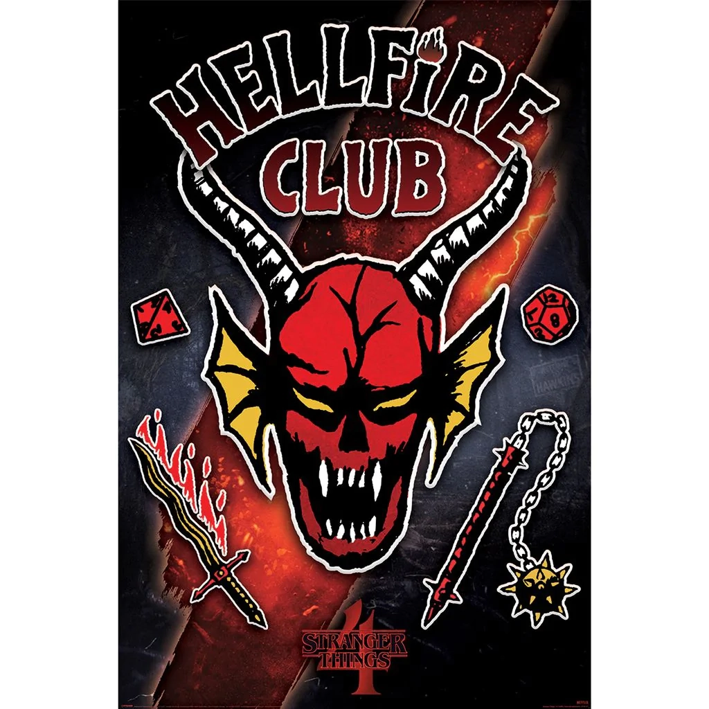 Stranger things 4 - hellfire club emblem rift - poster 61x91cm