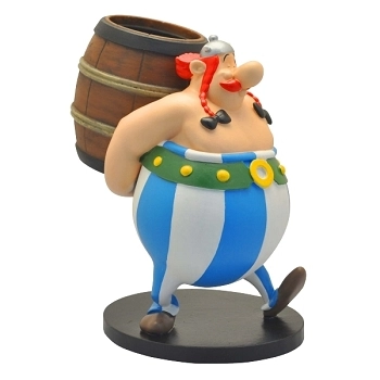 Figurine obelix et son tonneau30cm