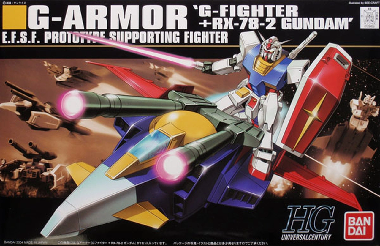 Gundam - hguc 1/144 g-armor g-fighter + rx-78-2 gundam - model kit