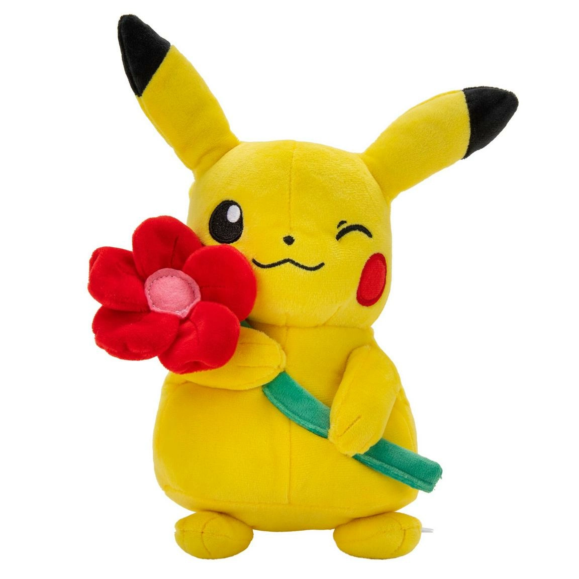 Pokemon - pikachu fleur rouge - peluche 20cm