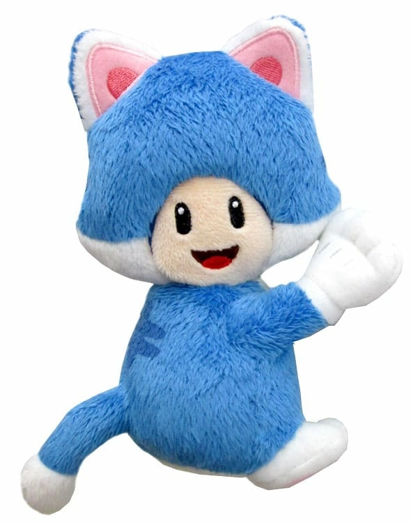 Super mario peluche magnétique cat toad 19 cm