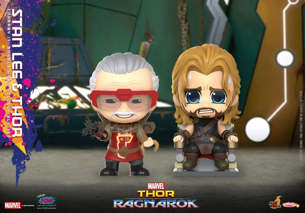 Thor : ragnarok figurines cosbaby (s) stan lee & thor 10 cm