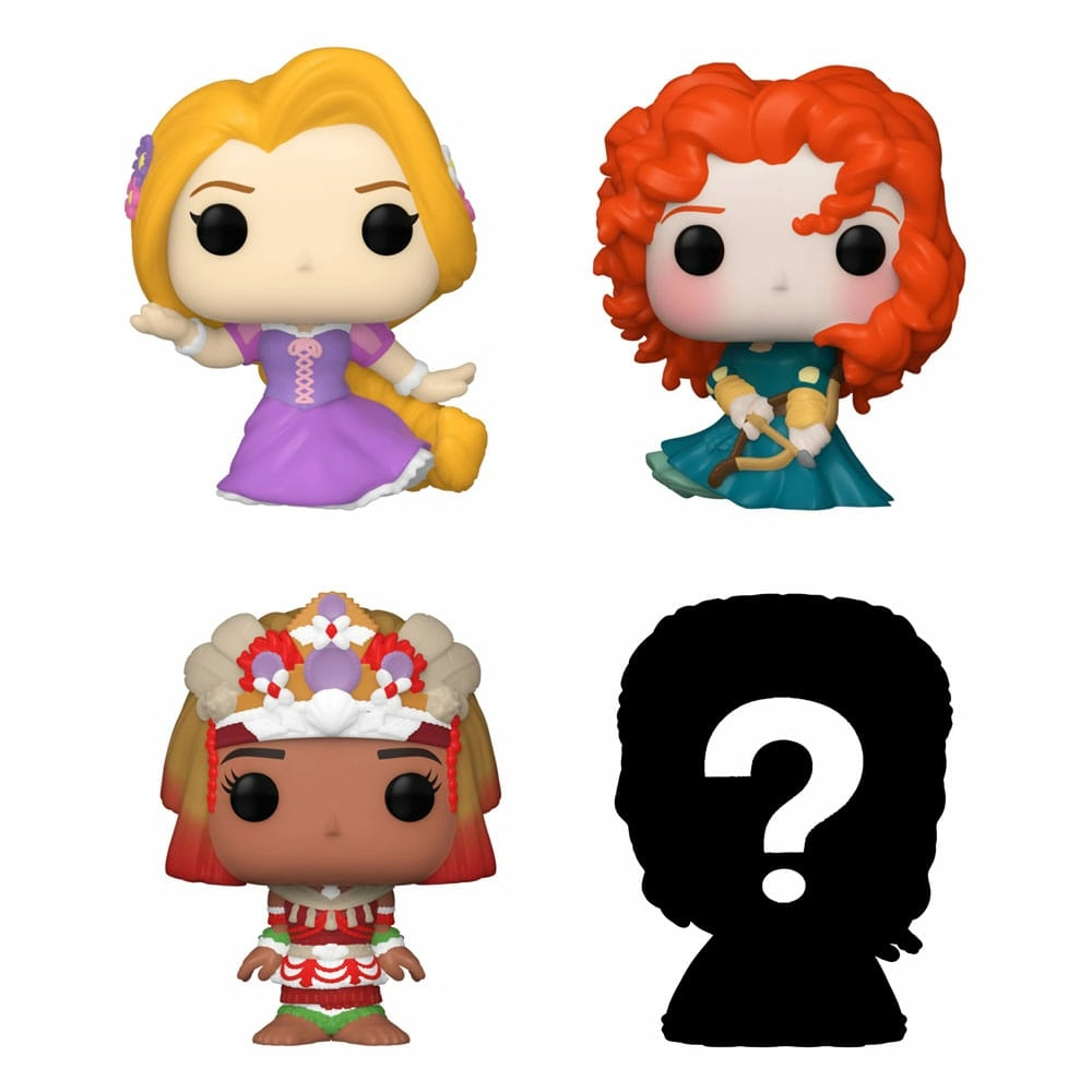Disney princesses pack 4 figurines bitty pop! vinyl rapunzel 2,5 cm