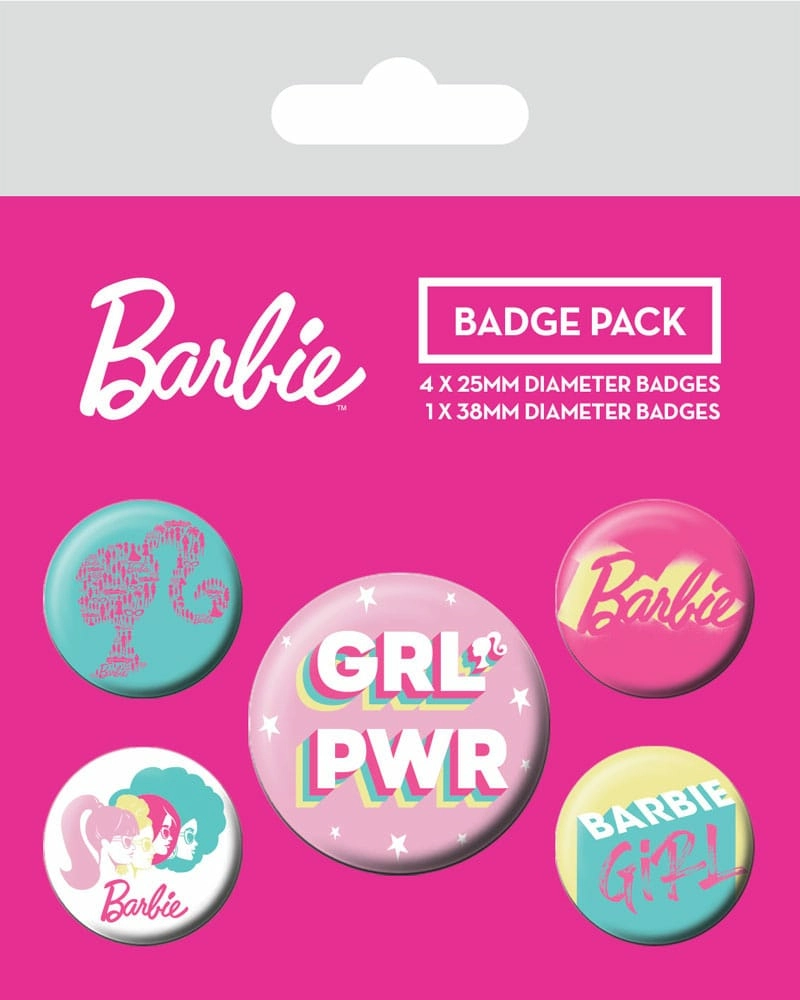 Barbie pack 5 badges girl power
