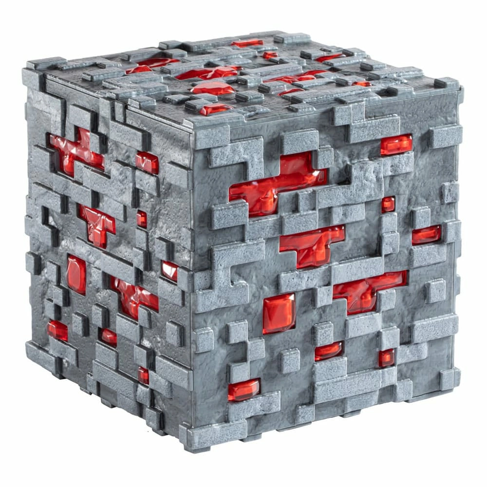 Minecraft réplique illuminating redstone ore cube 10 cm