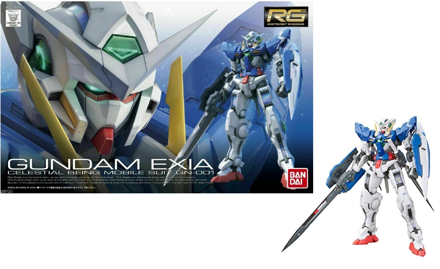 Gn-001 gundam exia celestial being model kit escala 1/144 mobile suit ...