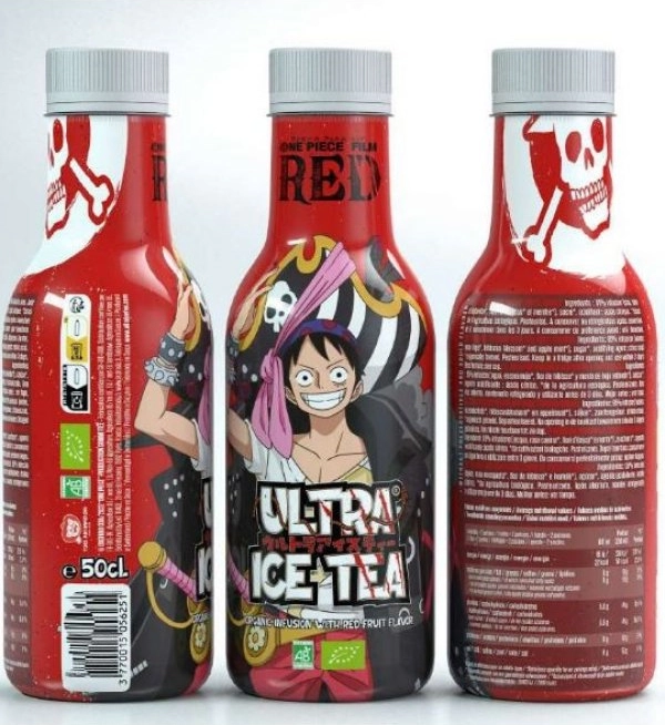 One piece red - ultra ice tea - luffy - bouteille 50 cl