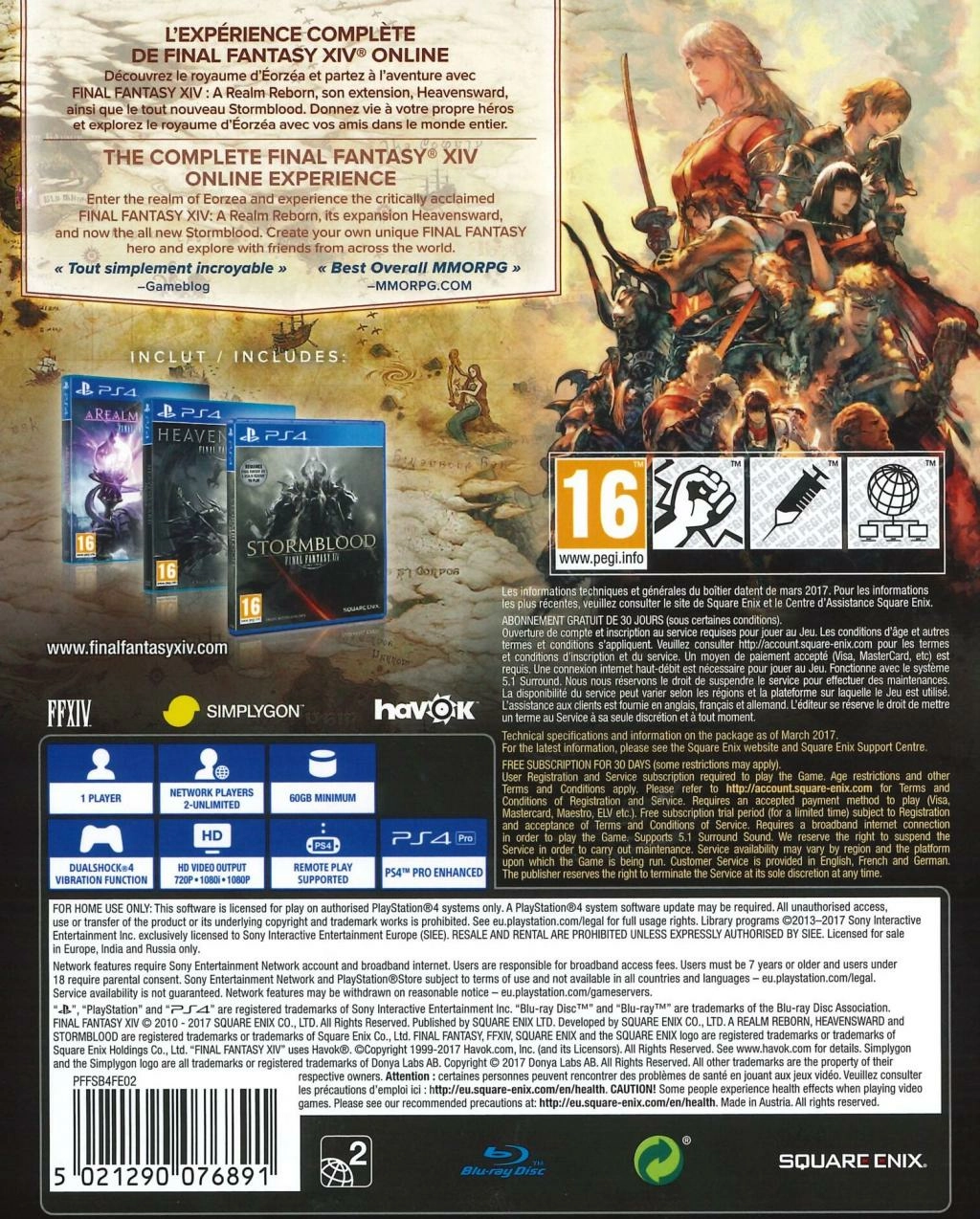 Final Fantasy XIV Complete édition - PS4