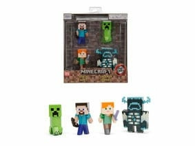 Minecraft pack 4 figurines diecast nano metalfigs 6 cm