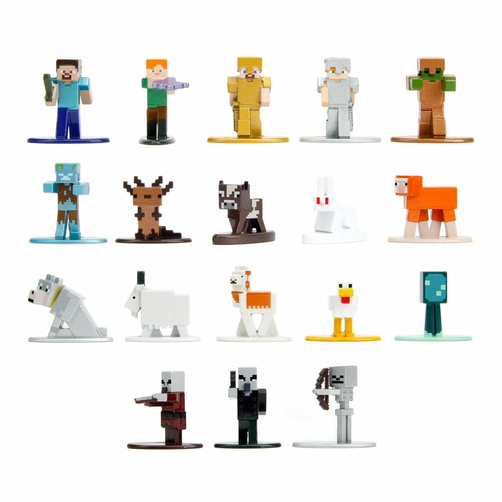 Minecraft pack 18 figurines diecast nano metalfigs wave 10 4 cm
