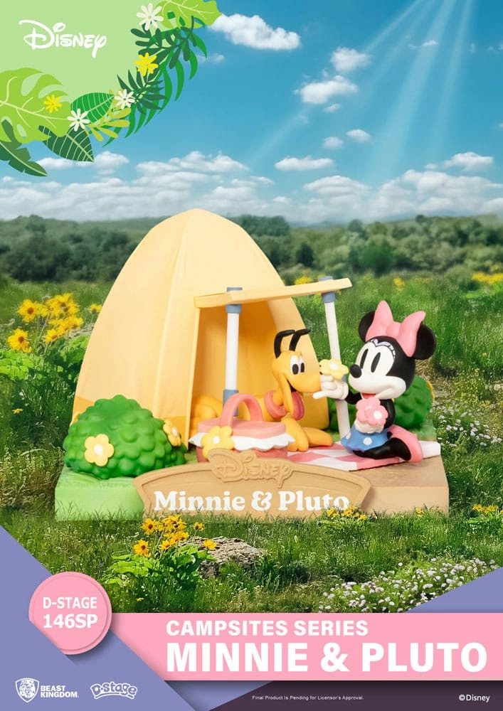 Disney diorama pvc d-stage campsite series mini & pluto special edition 10 cm