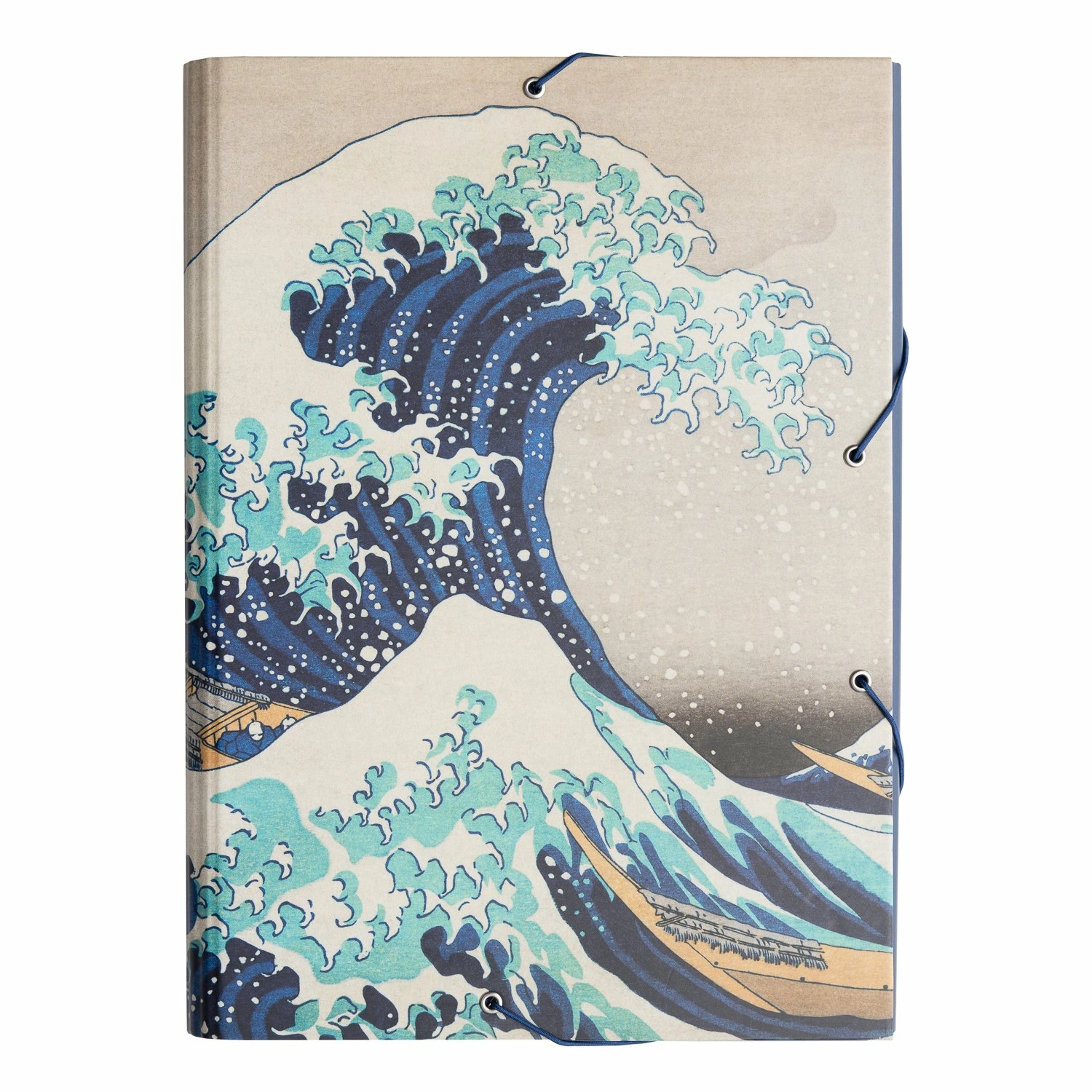 Hokusai - la grande vague - farde à rabats premium avec elastiques a4