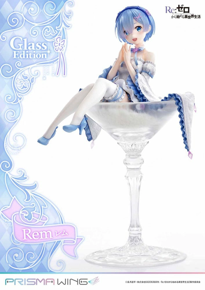 Re:zero - starting life in another world statuette pvc 1/7 prisma wing rem glass edition 23 cm