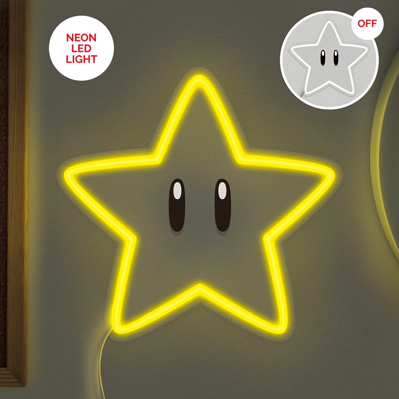 Super mario - star - lampe murale neon led