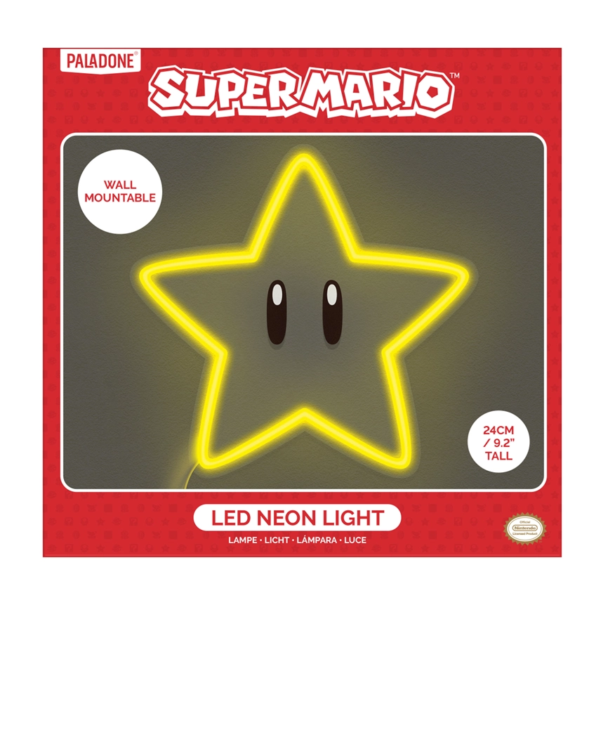 Super mario - star - lampe murale neon led