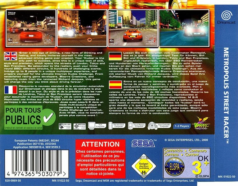 Metropolis Street Racer - Dreamcast