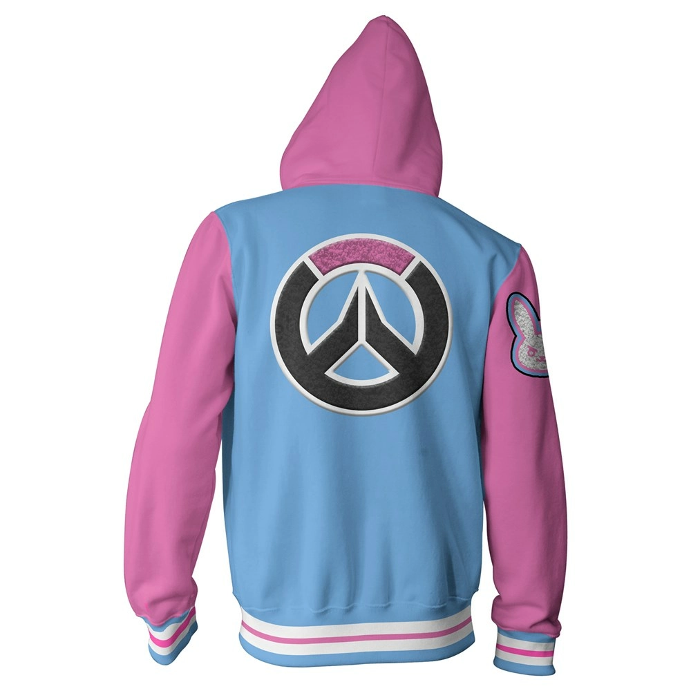 Overwatch - varsity d.va zip-up hoodies (s)