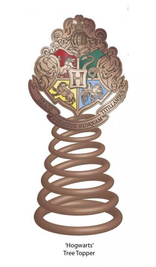 Harry potter - christmas deco. - tree topper 16cm - hogwarts crest