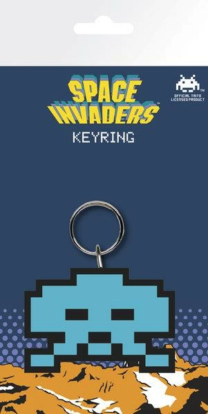 Space invaders - alien rubber keychain