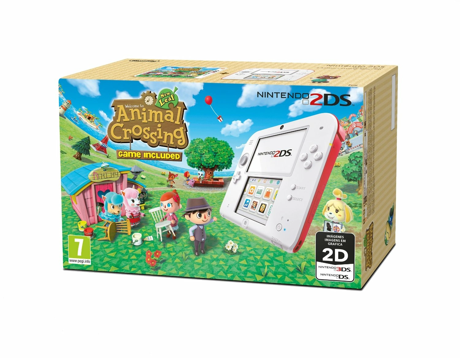 CONSOLE 2DS rouge & blanc + ANIMAL CROSSING - 2DS