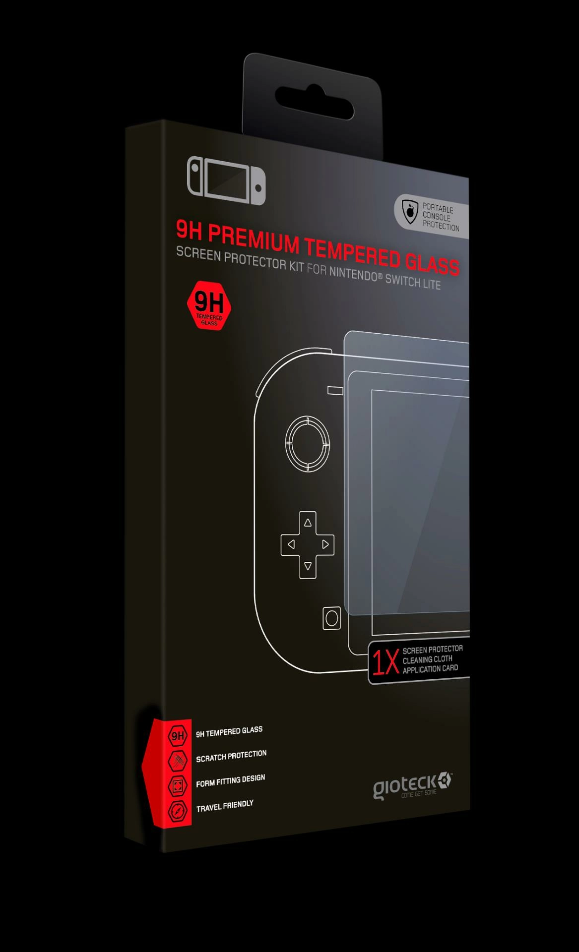 Gioteck - 9h tempered glass screen protector for nintendo switch lite